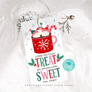 Editable Hot Cocoa Gift Tag Printable A Little Treat for Someone Sweet ...