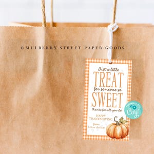 Editable Fall Gift Tag Printable A Little Treat for Someone Sweet ...