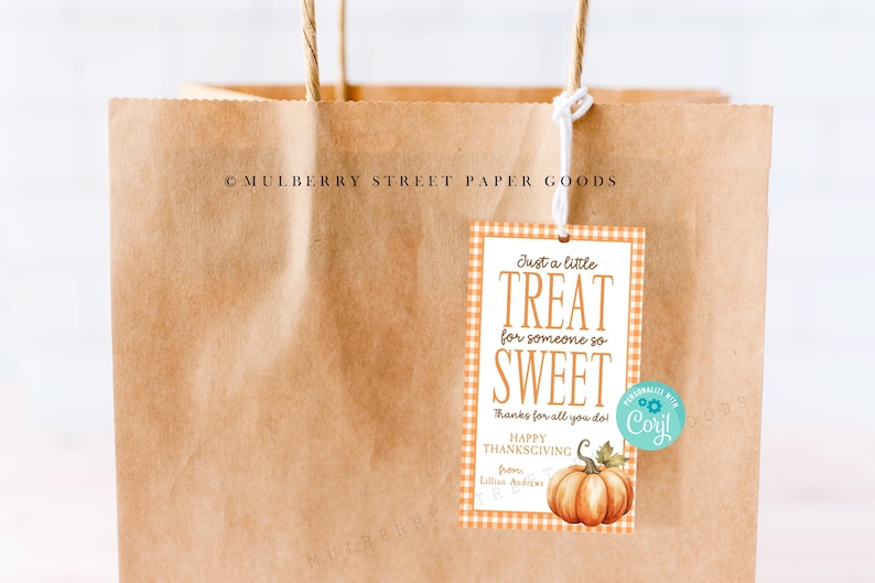 Editable Fall Gift Tag Printable A Little Treat for Someone Sweet ...