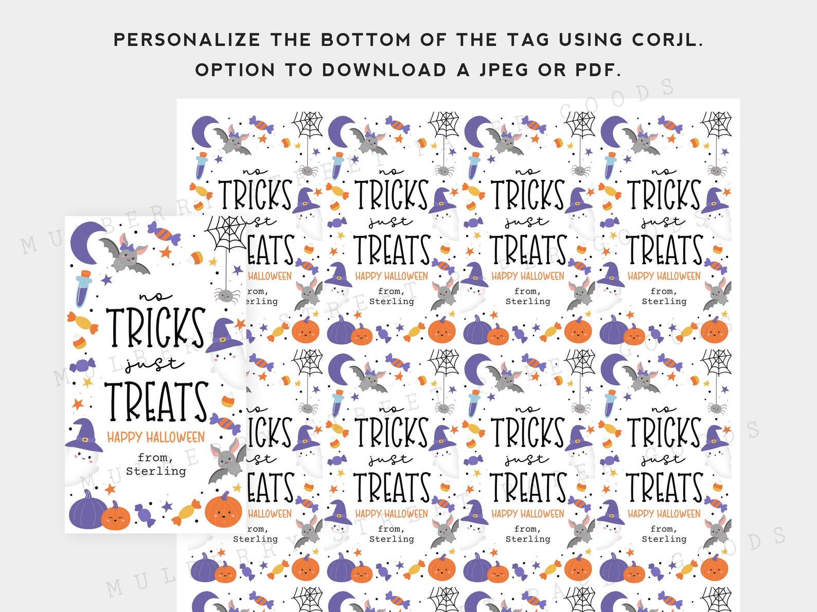 Editable Halloween Gift Tag Printable Halloween Party Favor Halloween ...