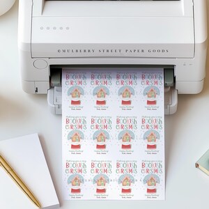 Book Lover Christmas Gift Tag Printable Instant Download Book Club Gift ...
