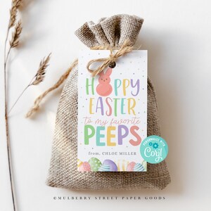 Printable Hoppy Easter to My Favorite Peeps Gift Tag, Instant Download ...