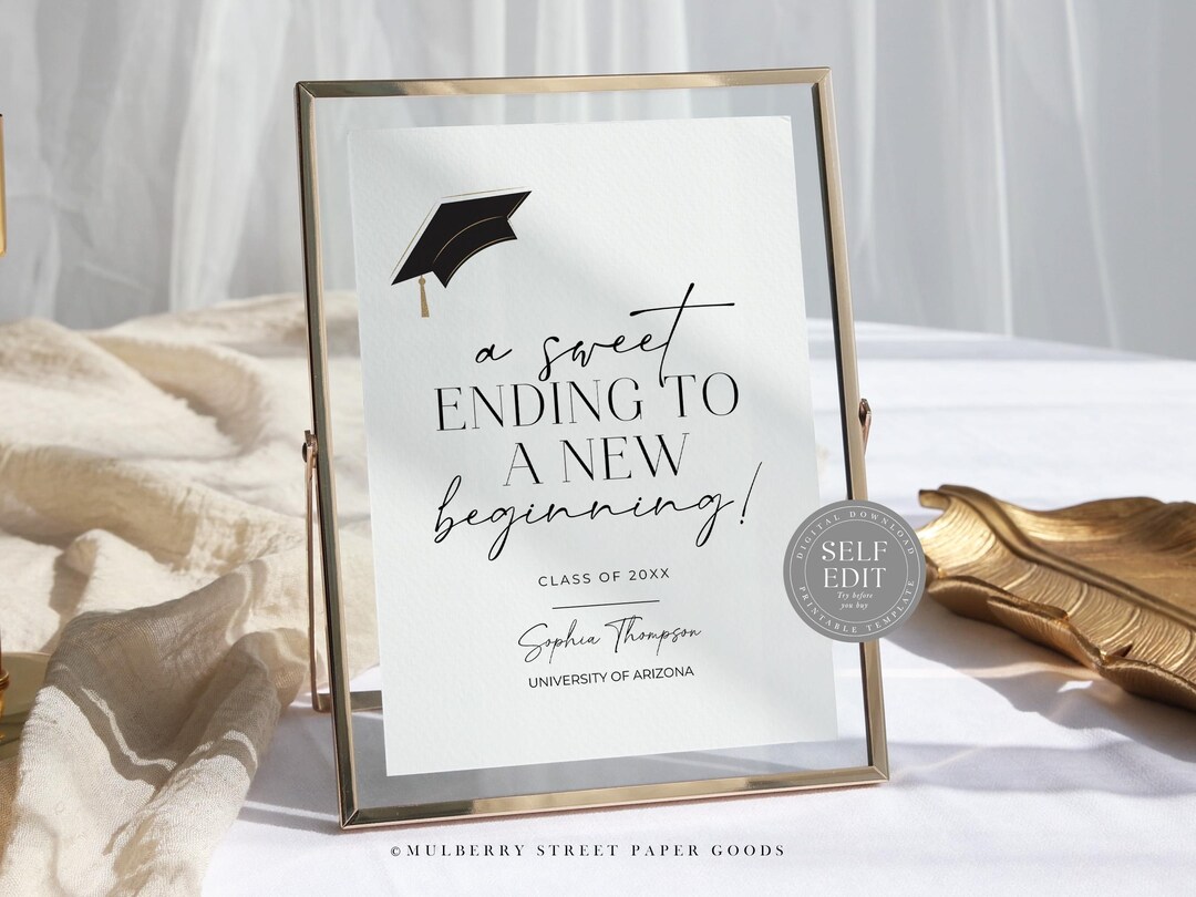 Personalized Graduation Party Sign Printable Graduation Party Sweet ...