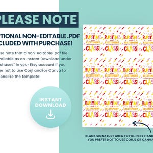 Back to School Gift Tag Canva Template Bursting With Excitement to Have ...