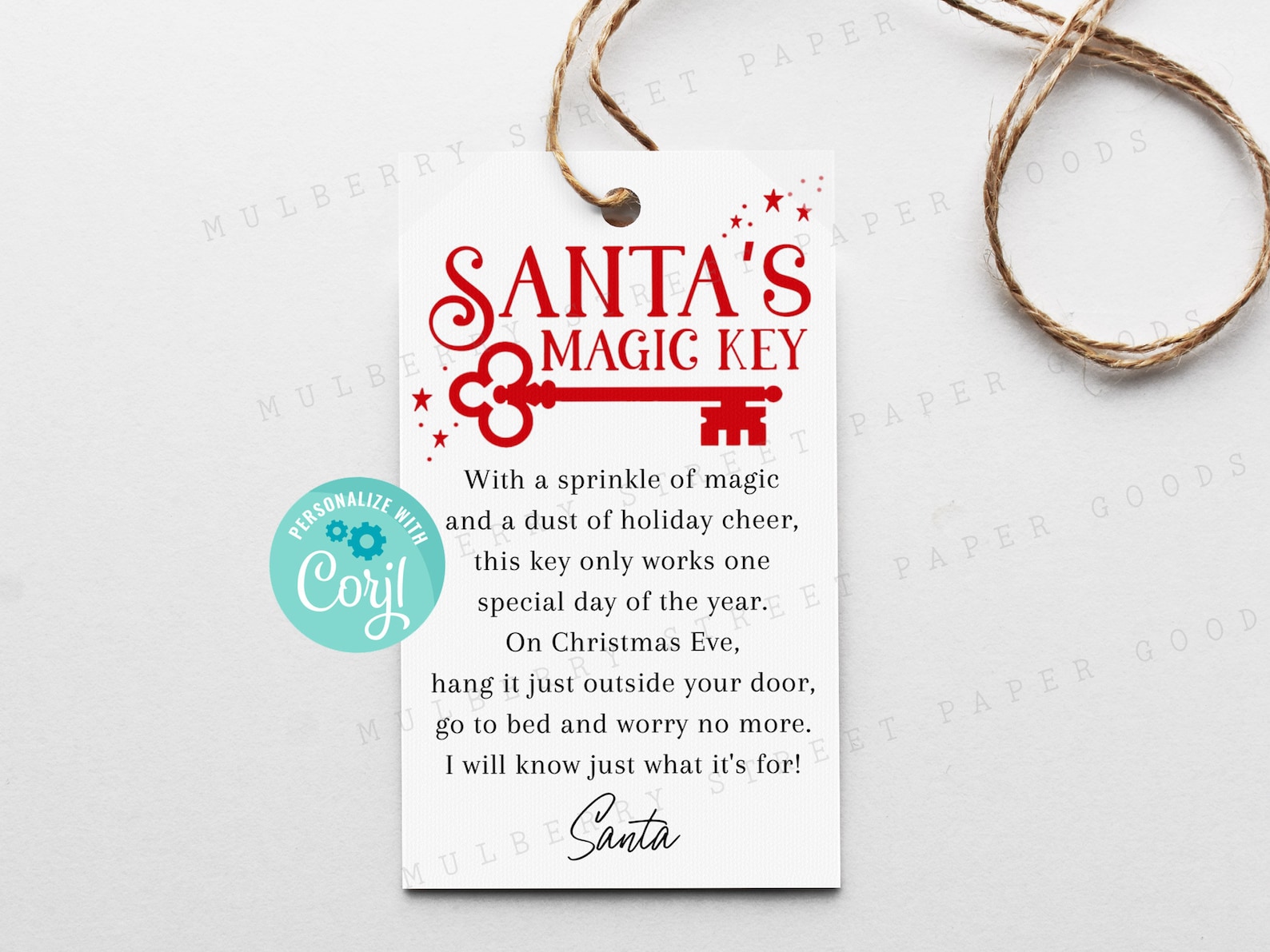 Printable Santa's Magic Key Tag Christmas Tradition - Etsy