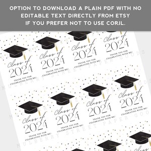 Printable Graduation Cap Class of 2022 Gift Tag, Instant Download ...