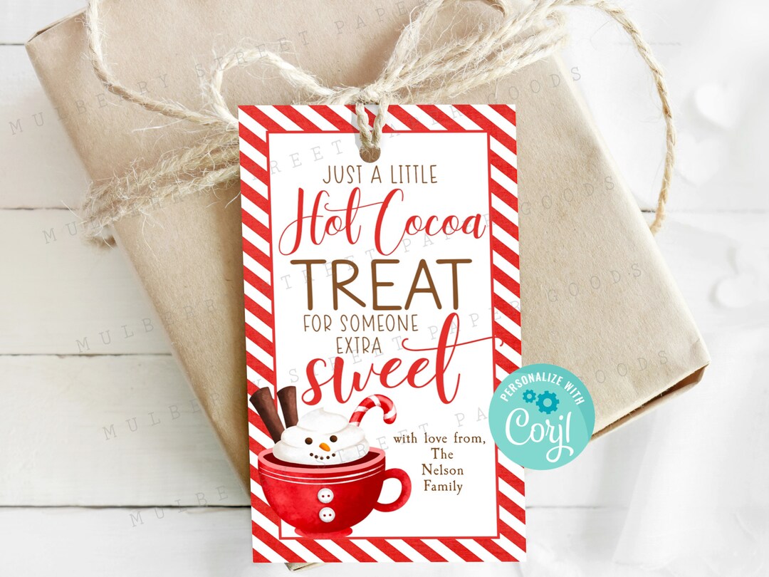 Printable Hot Cocoa Christmas Gift Tag, Hot Chocolate Treat for Someone ...