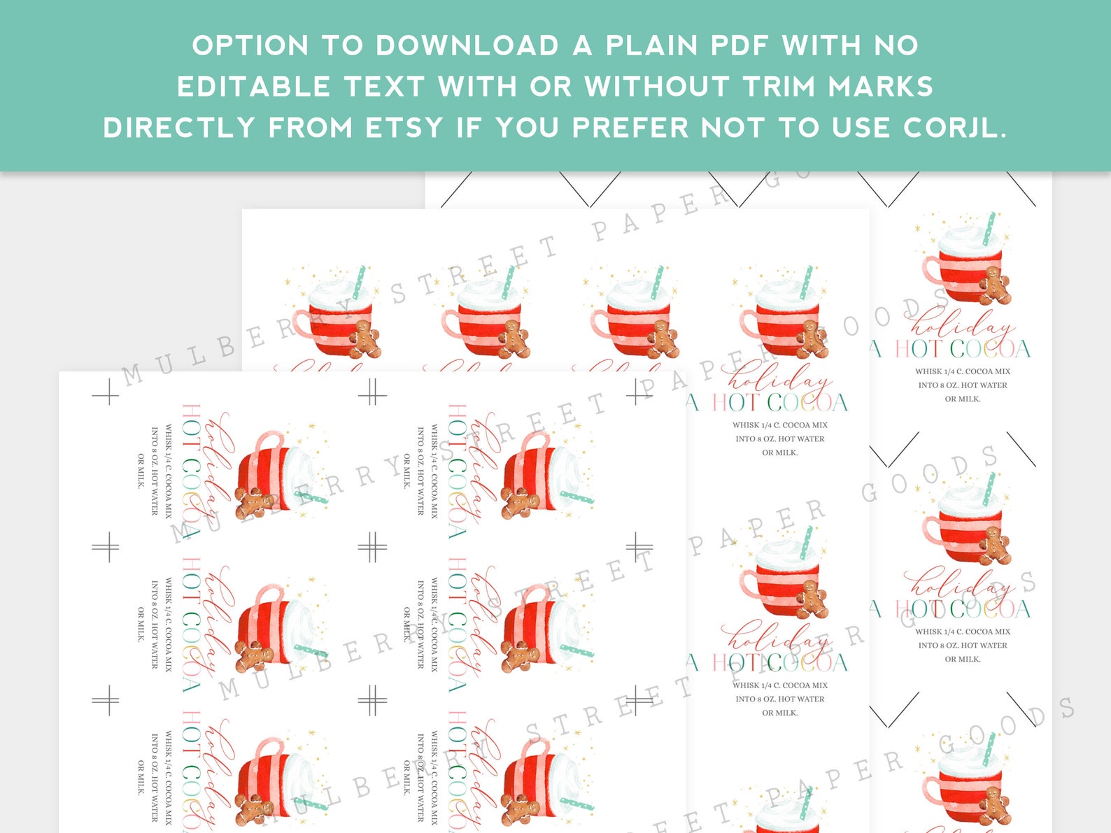 Printable Holiday Hot Cocoa Gift Tag Editable Holiday Hot - Etsy