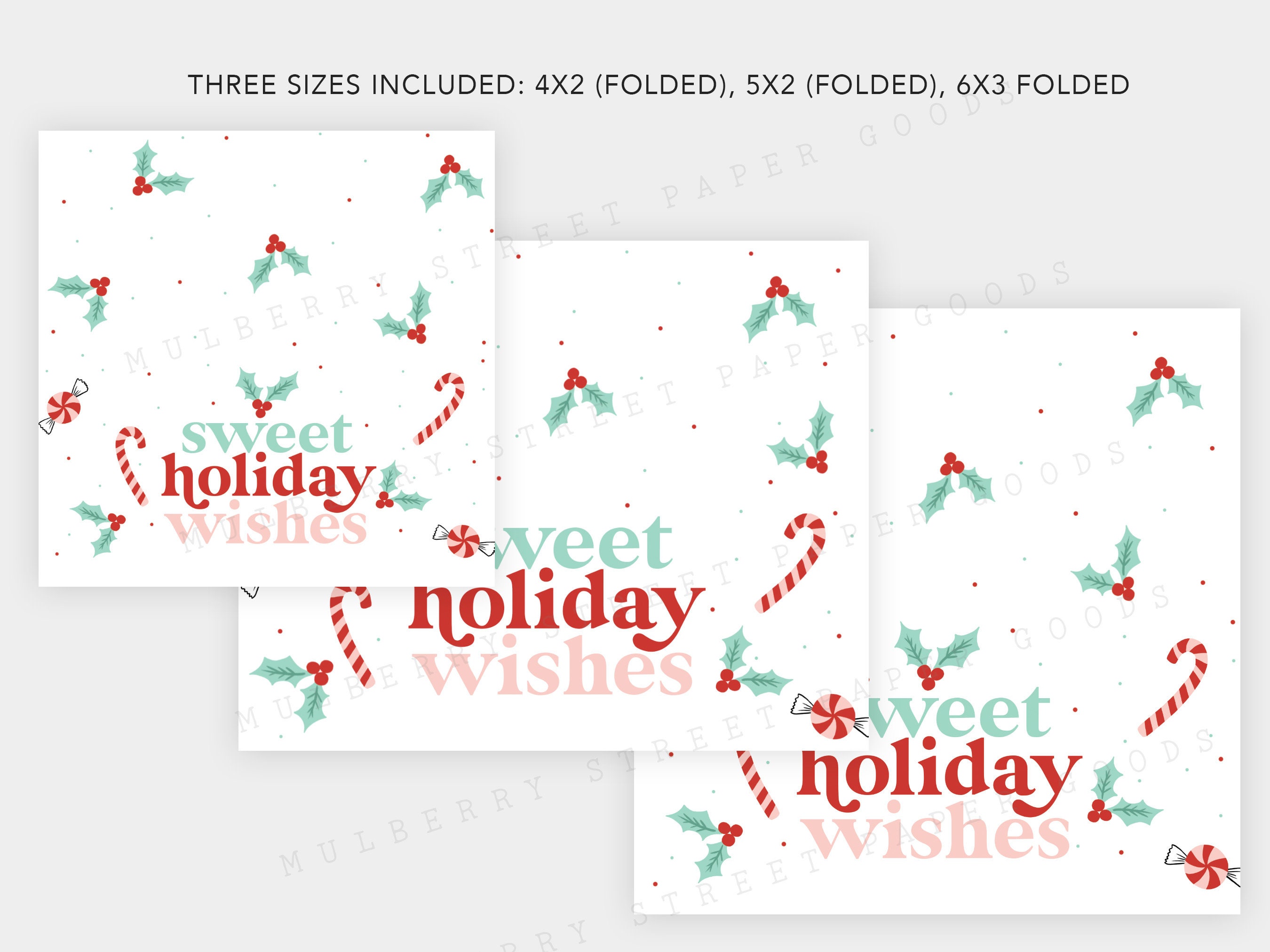 Printable Sweet Holiday Wishes Gift Bag Topper Christmas - Etsy
