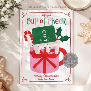 Christmas Coffee Gift Card Holder Printable Digital Download Canva ...