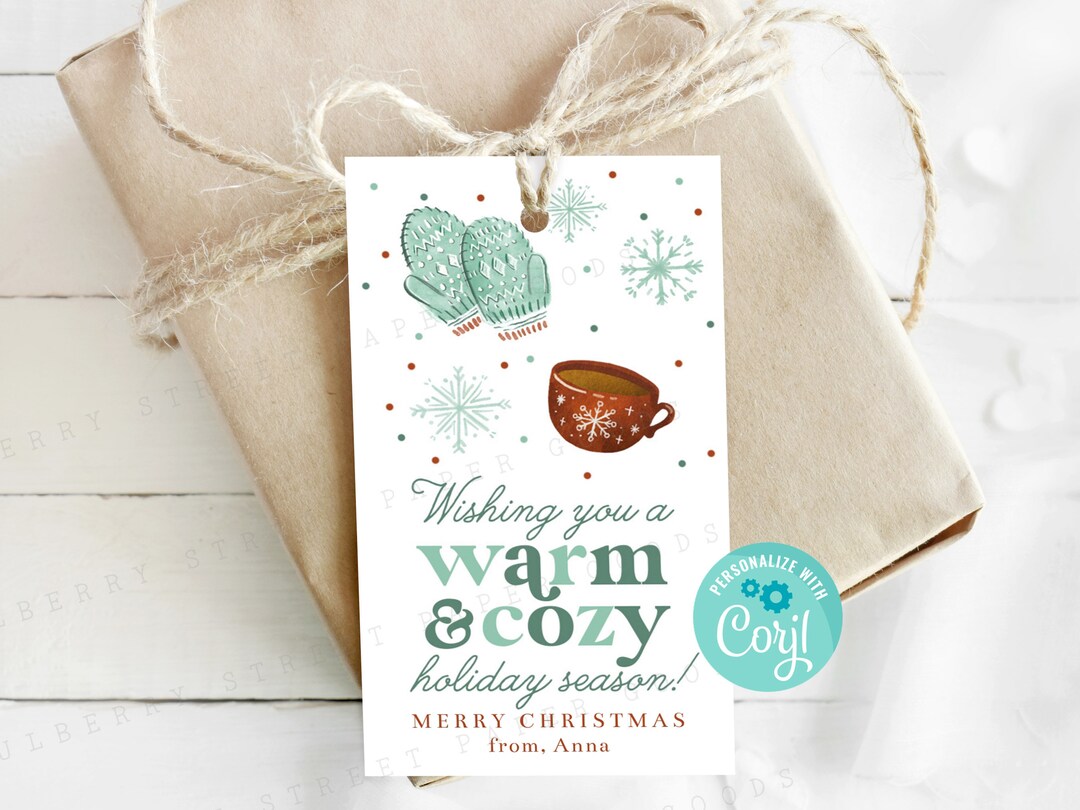 Wishing You a Warm and Cozy Holiday Season Printable Gift Tag, Mittens ...
