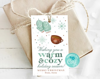 Wishing You A Warm and Cozy Printable Blanket Gift Tag - Etsy