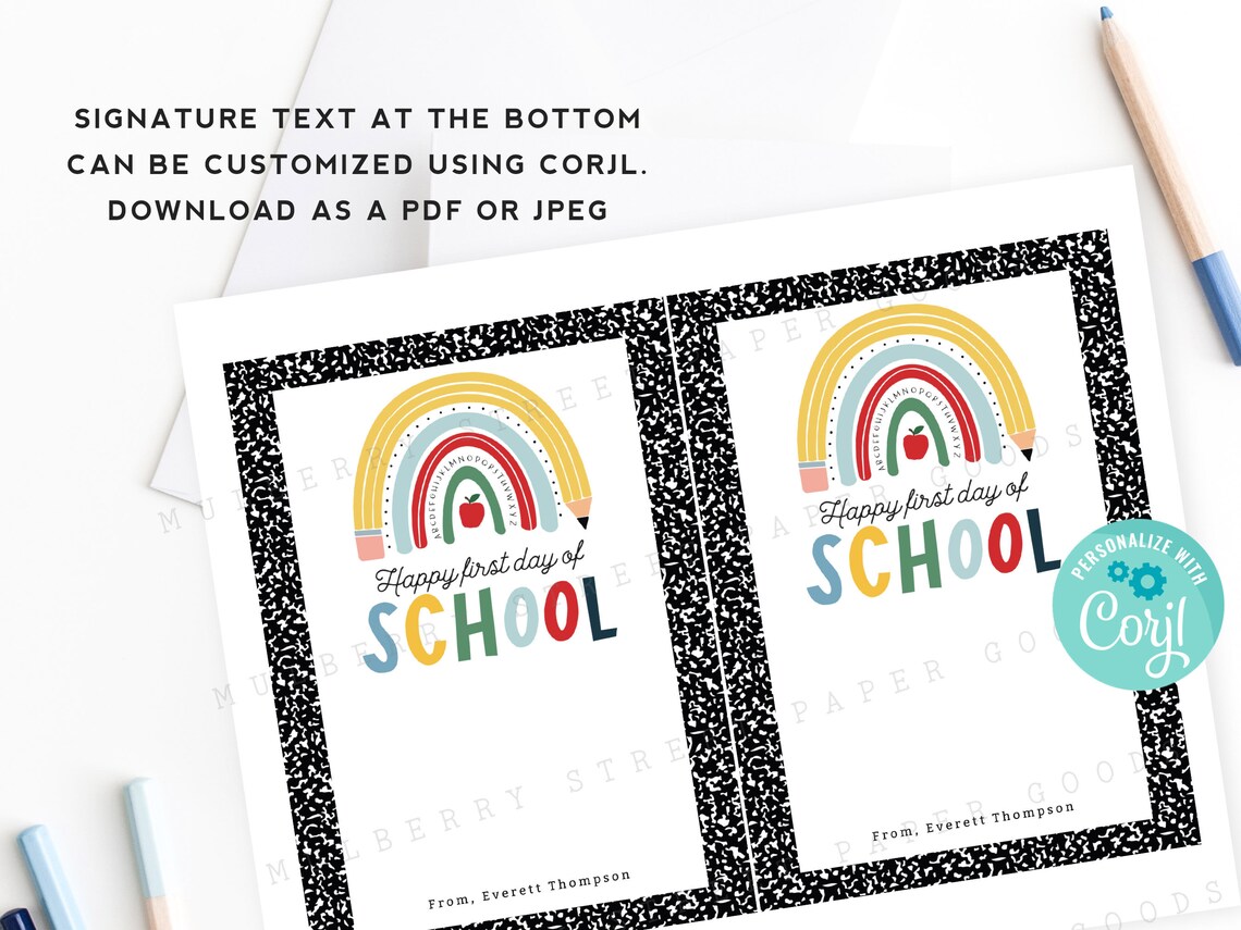 Printable Happy First Day of School Teacher Gift Card Holder - Etsy