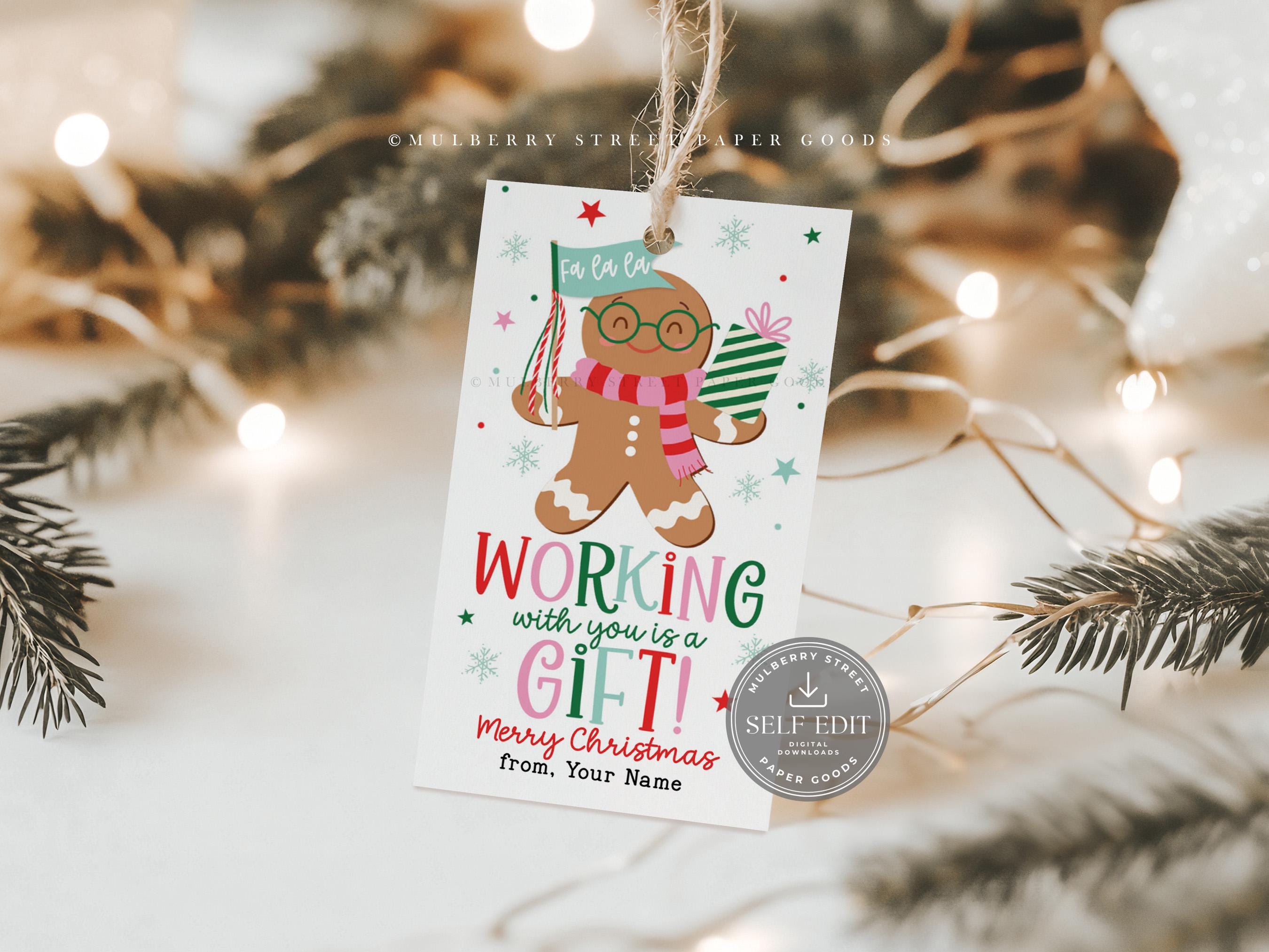Coworker Christmas Gift Tag Printable Digital Download Canva Template ...