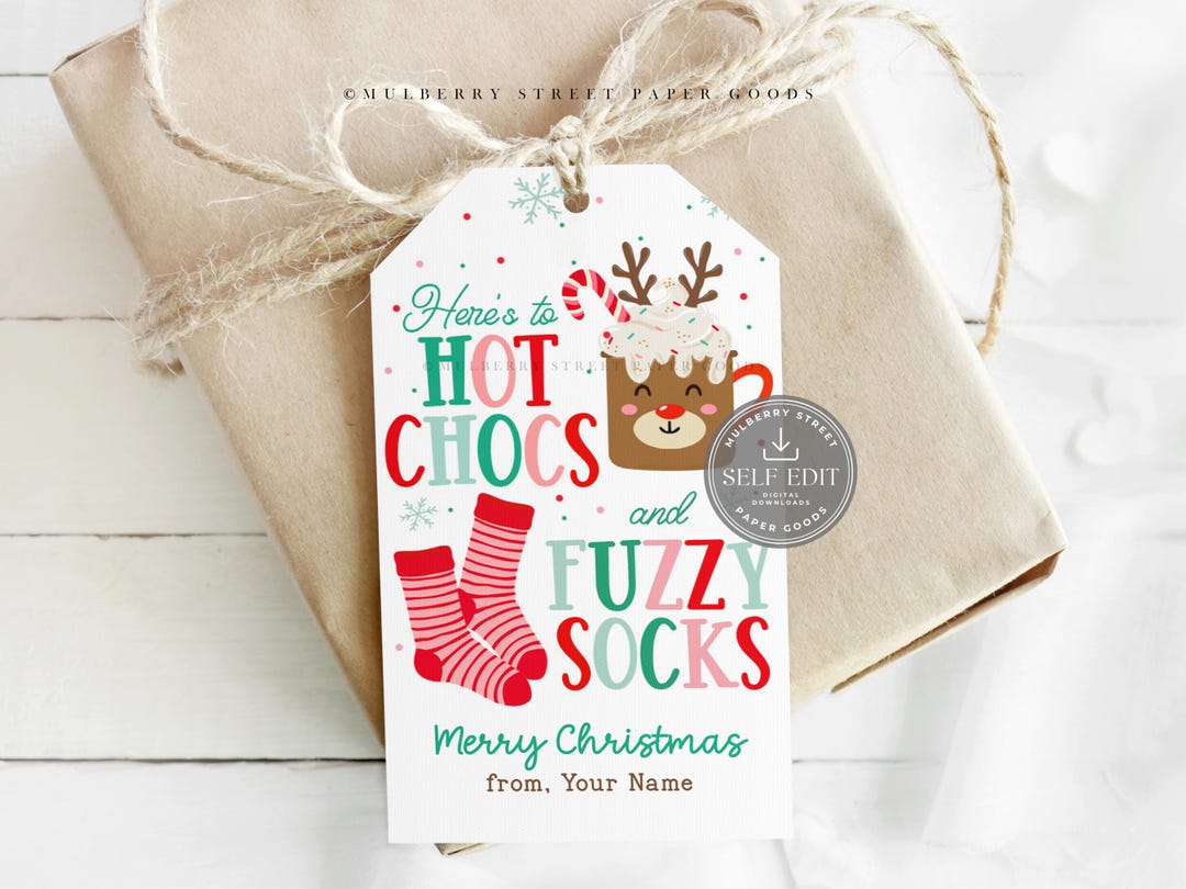 Christmas Hot Chocolate Gift Tag Printable Digital Download Canva ...