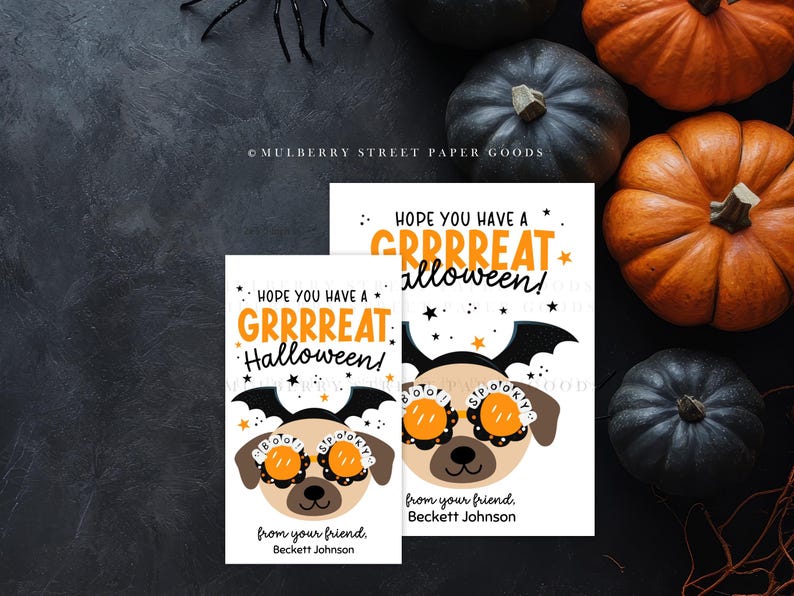 Instant Download Halloween Tag Printable Cute Dog Halloween Gift Tag ...