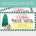 Printable Christmas Movie Night Ticket, Christmas Movie Night ...