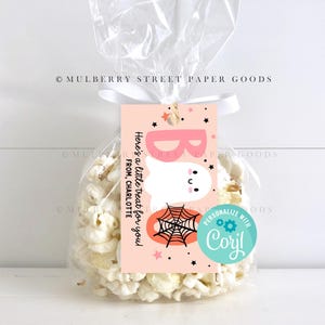 Halloween Printable Tag Pink Halloween Boo Tag Halloween Party Favor ...
