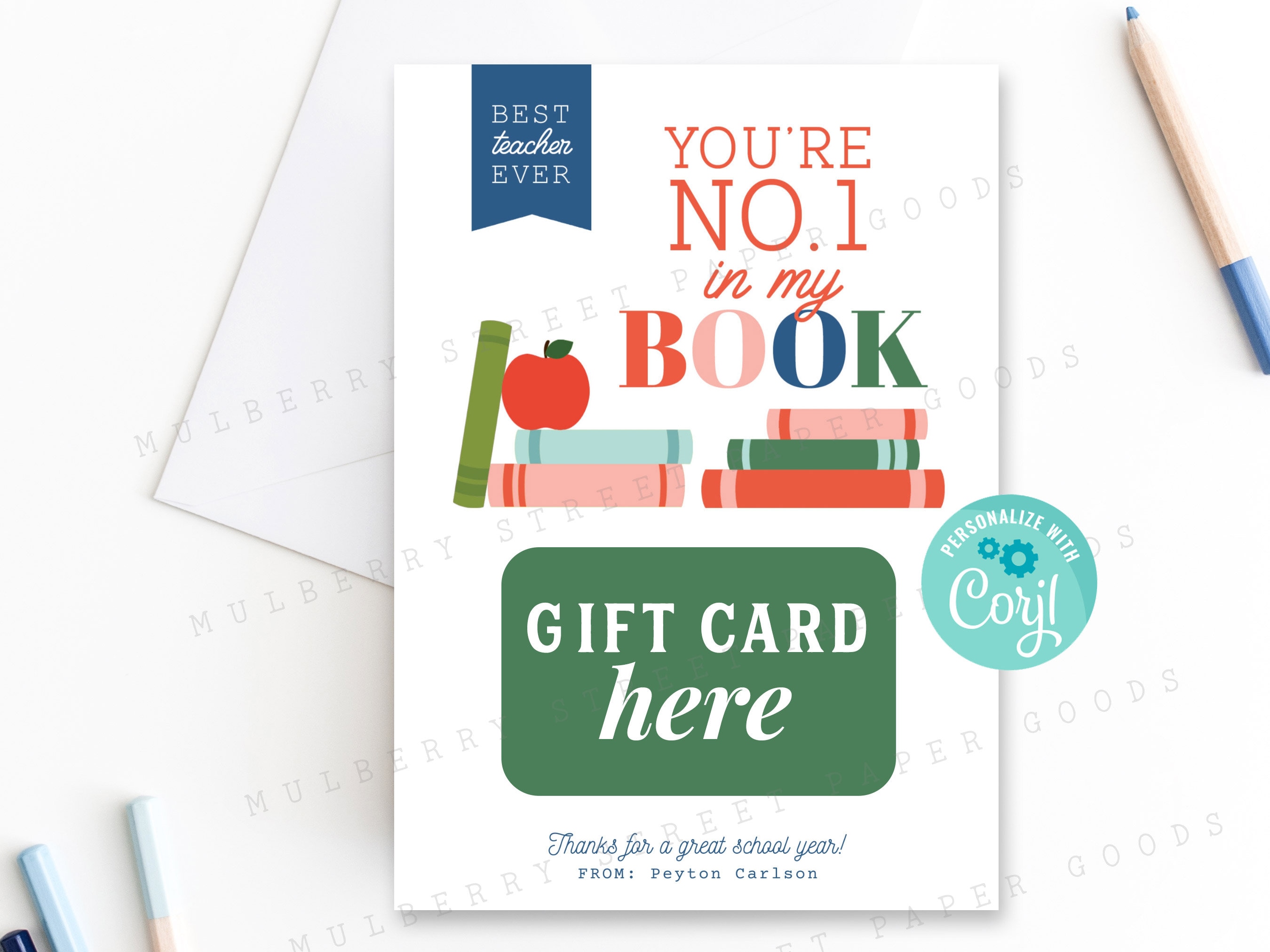 Printable Teacher Appreciation You're Number One in My - Etsy