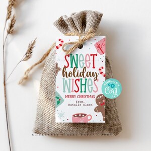 Sweet Holiday Wishes Gift Tag Printable Christmas Cookies Hot Cocoa ...