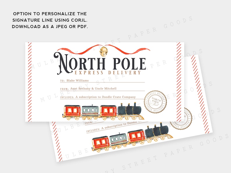Printable and Editable North Pole Express Delivery Gift - Etsy