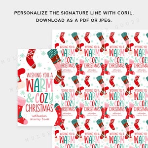 Wishing You a Warm and Cozy Christmas Gift Tag Printable, Fuzzy Socks ...