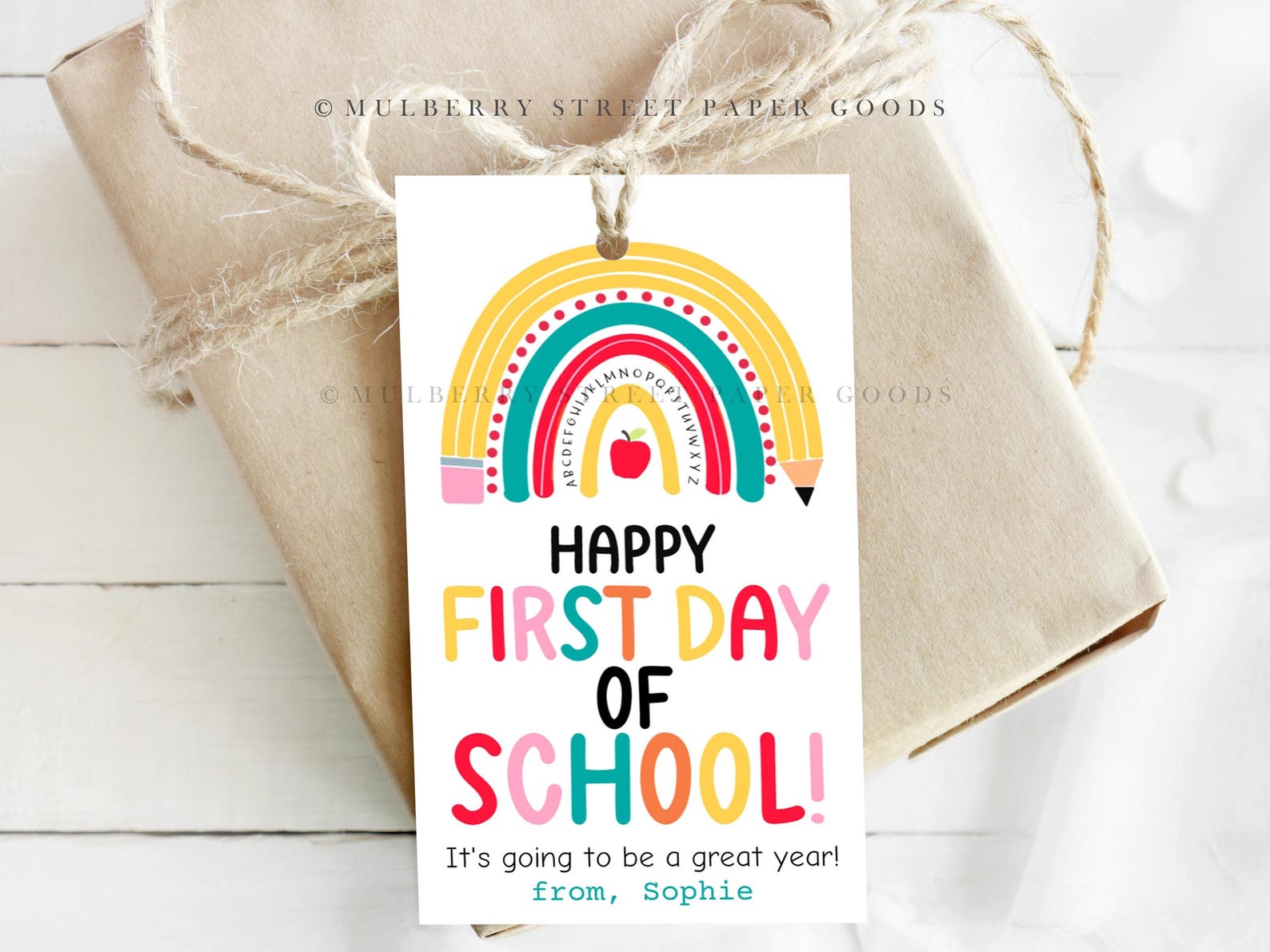 Editable Happy First Day of School Gift Tag First Day of School ...