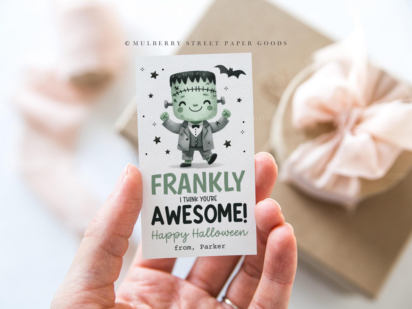 Editable Halloween Gift Tag Instant Download Cute Frankenstein ...
