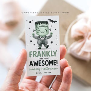 Editable Halloween Gift Tag Instant Download Cute Frankenstein ...