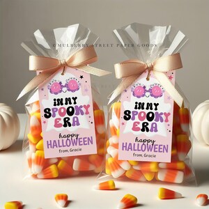 Printable Halloween Gift Tag Pink Halloween Treat Tag Spooky Era Ghost ...