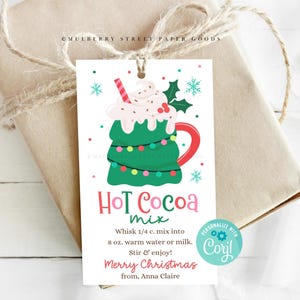 Hot Cocoa Mix Gift Tag Digital Download Christmas Printable Hot ...