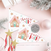 Printable Christmas Pennant Flags, Holiday Flags, Christmas Pennant ...