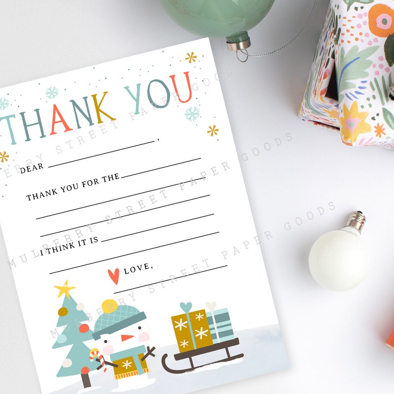 Snowman Thank You - Etsy