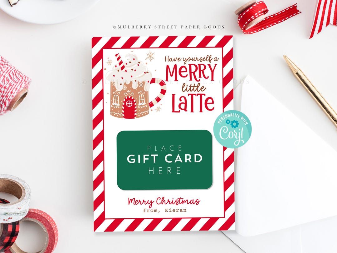 Christmas Coffee Gift Card Holder Template Printable Digital Download ...