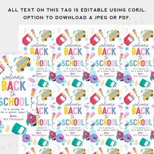 Welcome Back to School Printable Gift Tag, First Day of School, Instant ...
