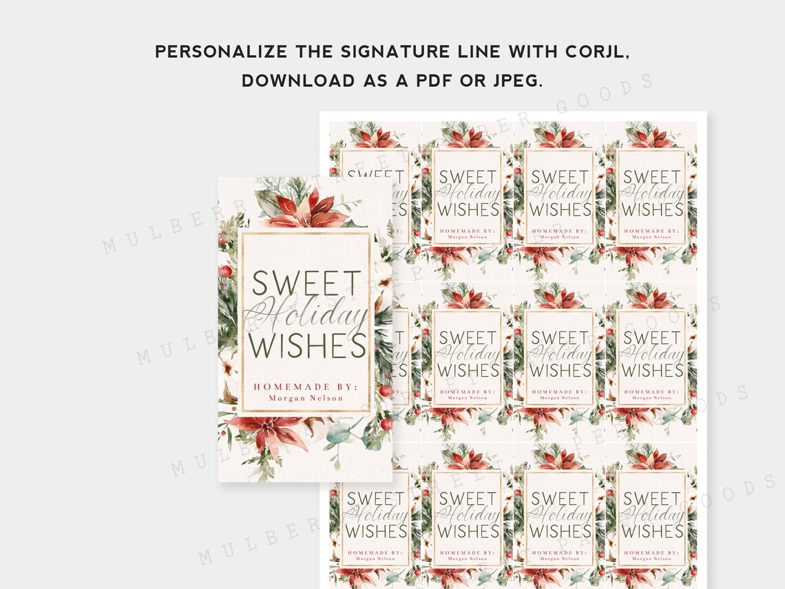 Printable Sweet Holiday Wishes Gift Tag Christmas Baked Goods - Etsy