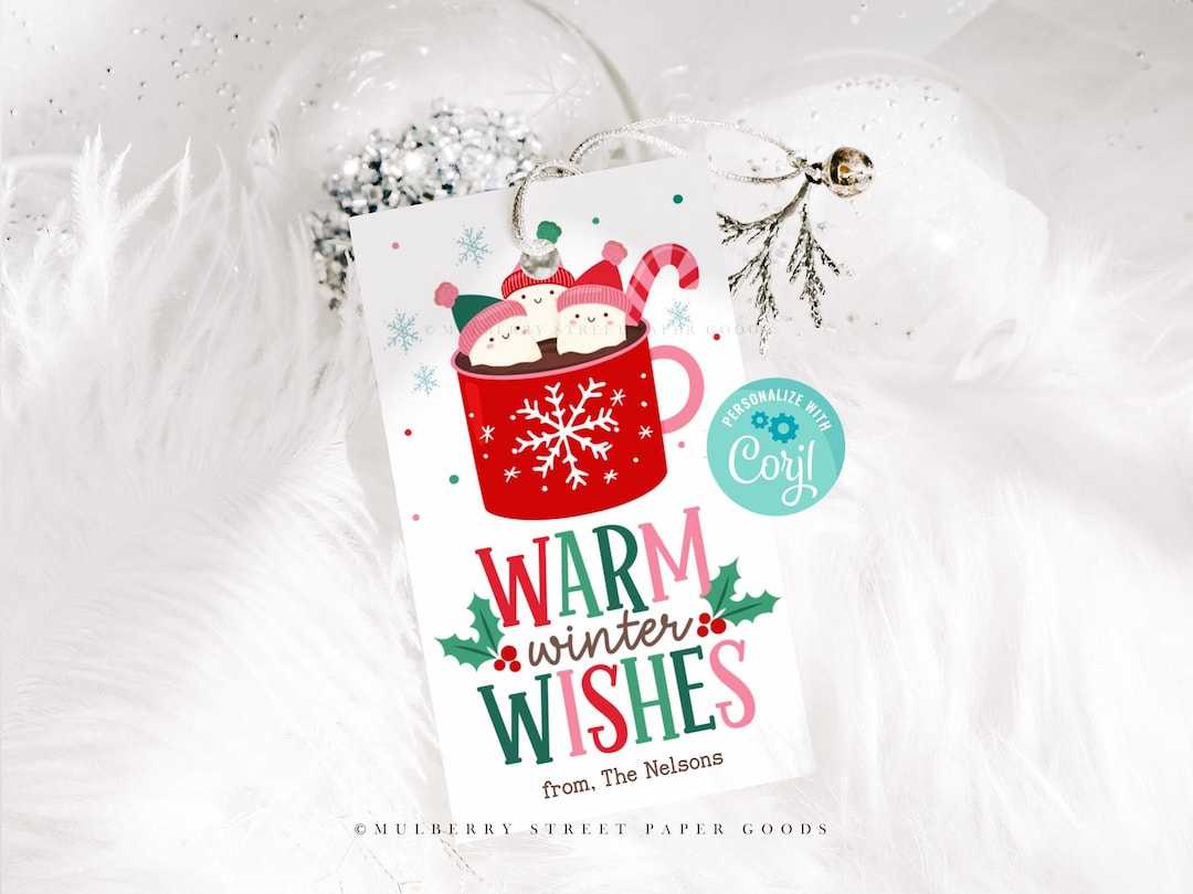 Christmas Hot Cocoa Gift Tag Instant Download Warm Winter Wishes Hot ...