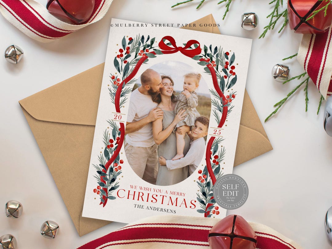 Editable Christmas Photo Card Printable Digital Download Personalized ...