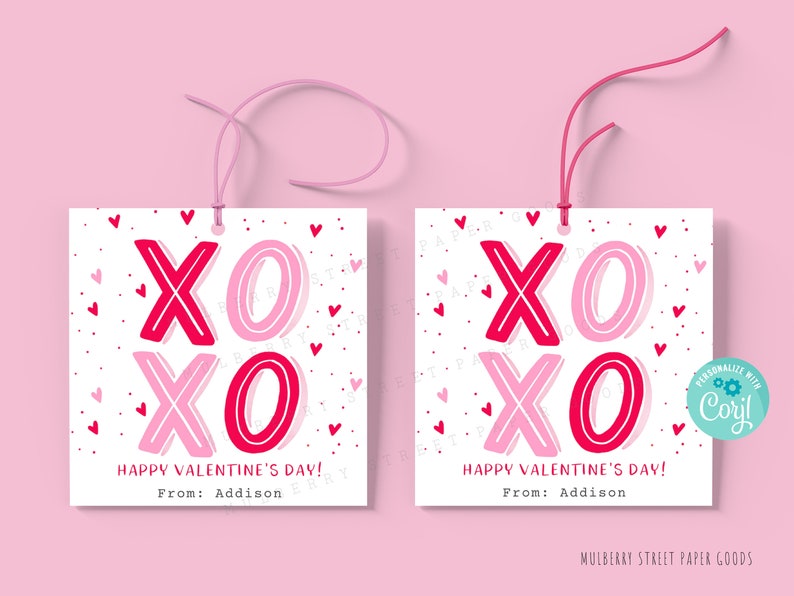 Printable XOXO Valentine Card Printable Classroom Valentine's Day Gift ...