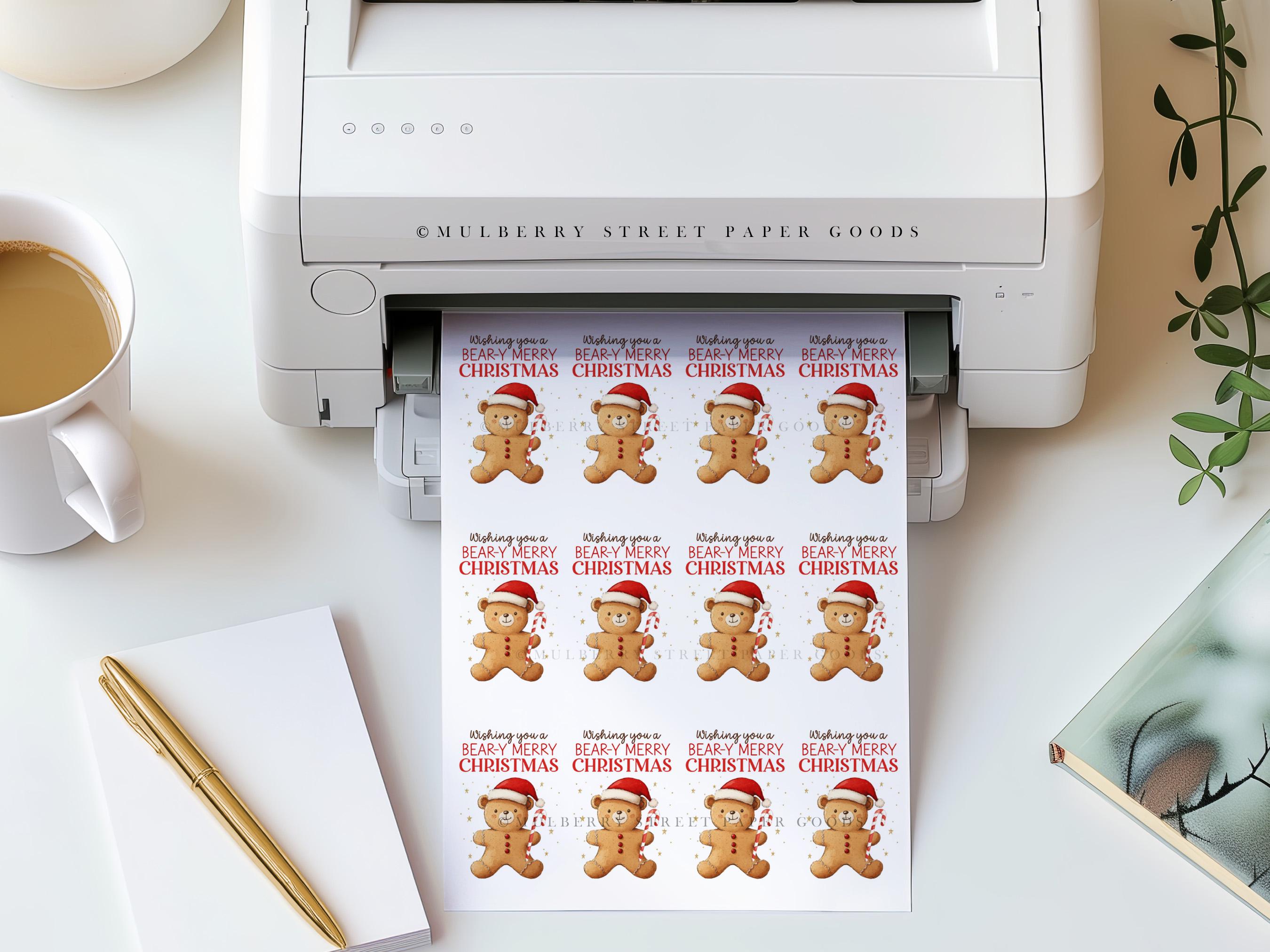 Cute Christmas Bear Gift Tag Printable Have A Beary Merry Christmas ...