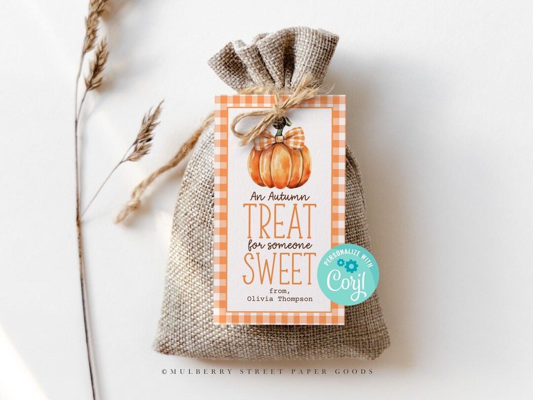 Autumn Treat Tag Printable Fall Sweet Treat for Someone Sweet Gift Tag ...
