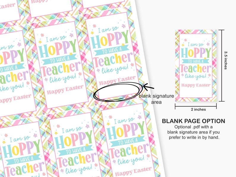 Teacher Easter Gift Tag Printable Instant Download Personalized Easter ...