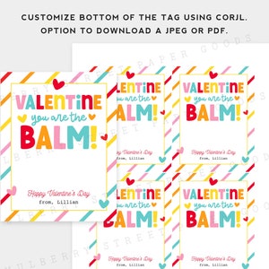Lip Balm Valentine's Day Card Printable Kids Classroom Chapstick ...