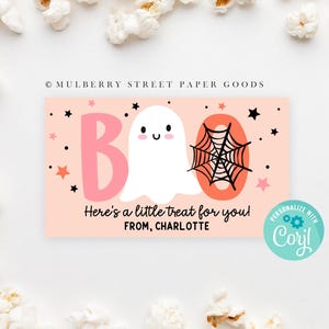 Halloween Printable Tag Pink Halloween Boo Tag Halloween Party Favor ...