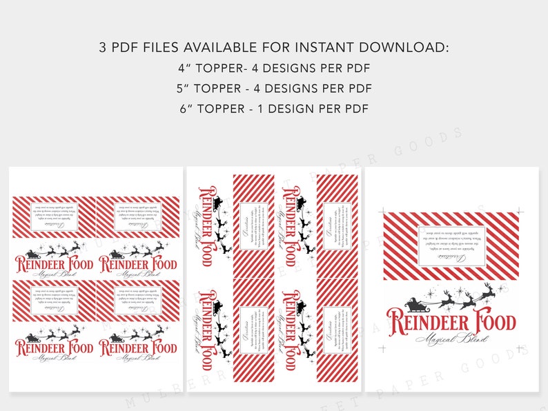 Printable Reindeer Food Treat Bag Topper Christmas Tradition - Etsy