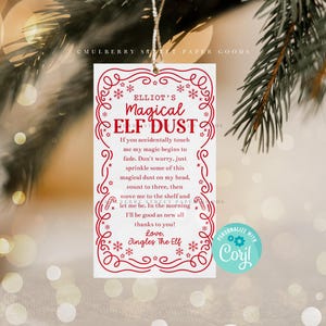 Editable Magical Elf Dust Printable Gift Tag Instant Download ...