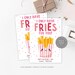French Fries Valentine Card Printable Classroom Valentine Instant ...