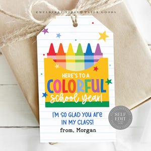 Back to School Printable Gift Tag Colorful School Year Gift Tag First ...