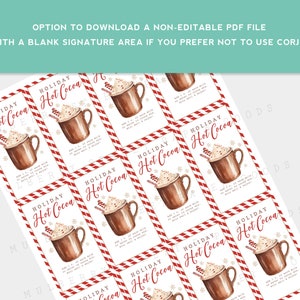 Holiday Hot Cocoa Gift Tag Printable, Christmas Hot Chocolate Mix ...