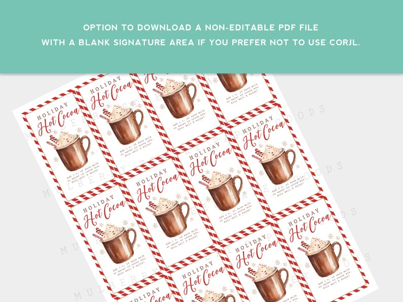 Holiday Hot Cocoa Gift Tag Printable, Christmas Hot Chocolate Mix ...
